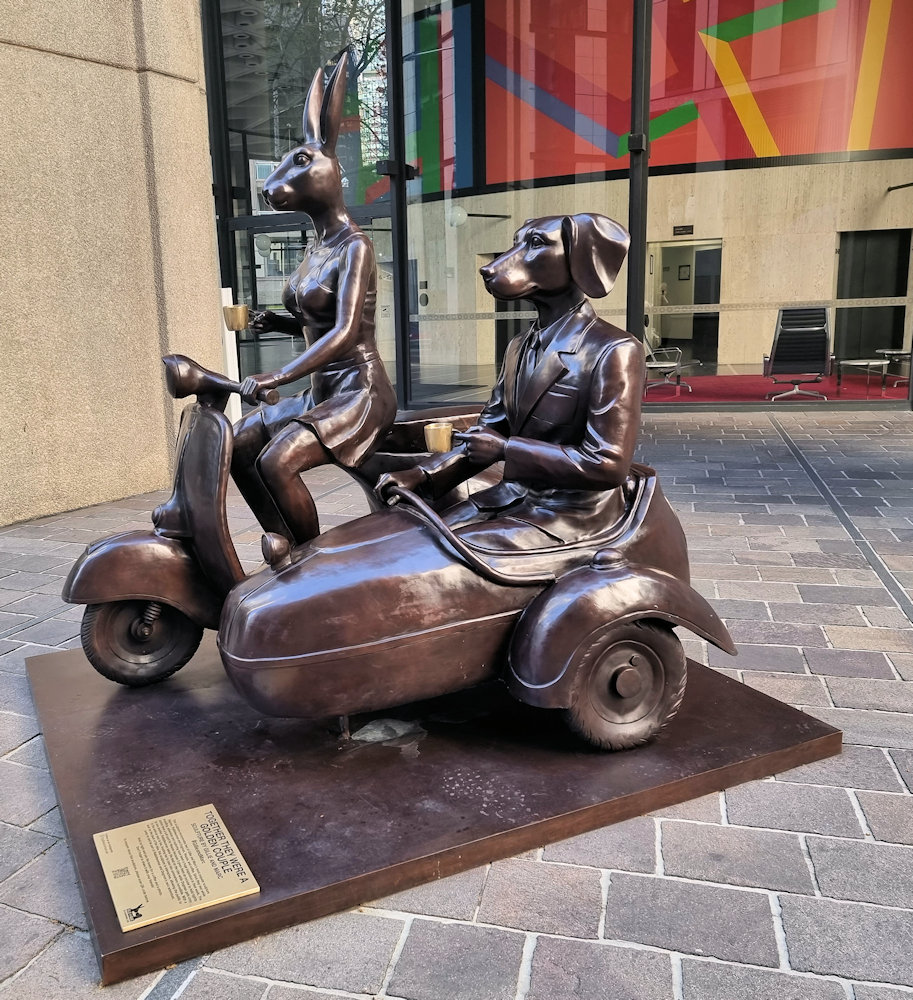 Rabbitwoman and Dogman George Street - Destination's Journey